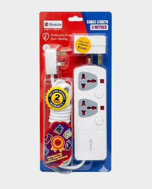 Buy Sirocco 2-Way Extension Socket 3m with Adapter in Qatar ...