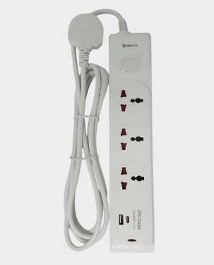 Buy Sirocco 3 Way Extension Socket USB 3m White in Qatar - AlaneesQatar.Qa