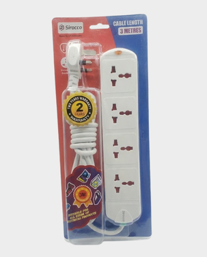 Buy Sirocco 4-Way Extension Socket 3m Cable in Qatar - AlaneesQatar.Qa