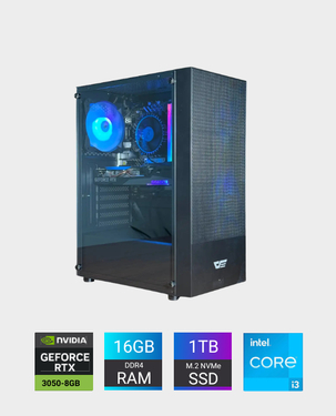 Buy Pre-Built Gaming PC – i3-14100, Gigabyte RTX 3050 8GB, 16GB DDR4 ...