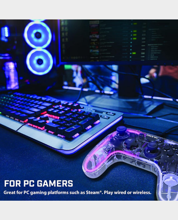 Buy Bionik Nintendo Switch Neoglow Wireless RGB Controller (Clear) in ...
