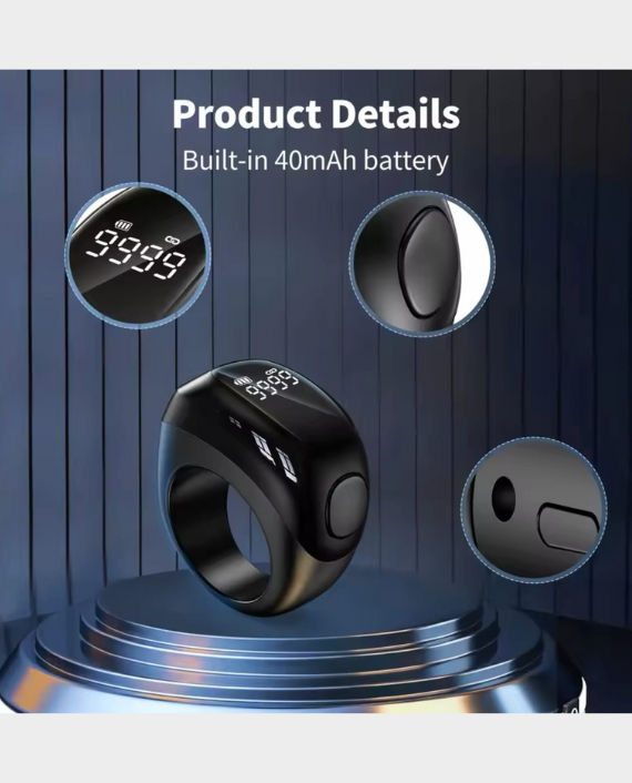 Buy Smart Zikr Ring ZR-05 (OLED Display / 5 Times Azan Reminder - Black) in Qatar - AlaneesQatar.Qa