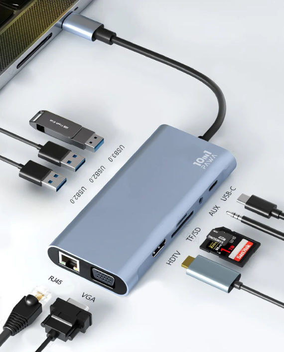 Buy PAWA 10-in-1 USB-C HUB With 4K HDTV & VGA | USB 3.0 (Silver) in ...