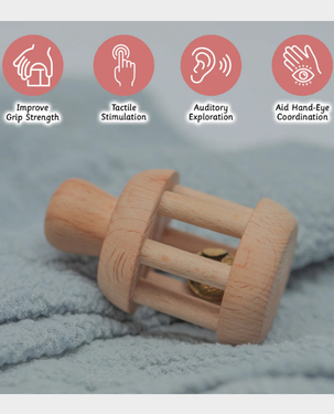 Buy Ariro Wooden Bell Rattle in Qatar - AlaneesQatar.Qa