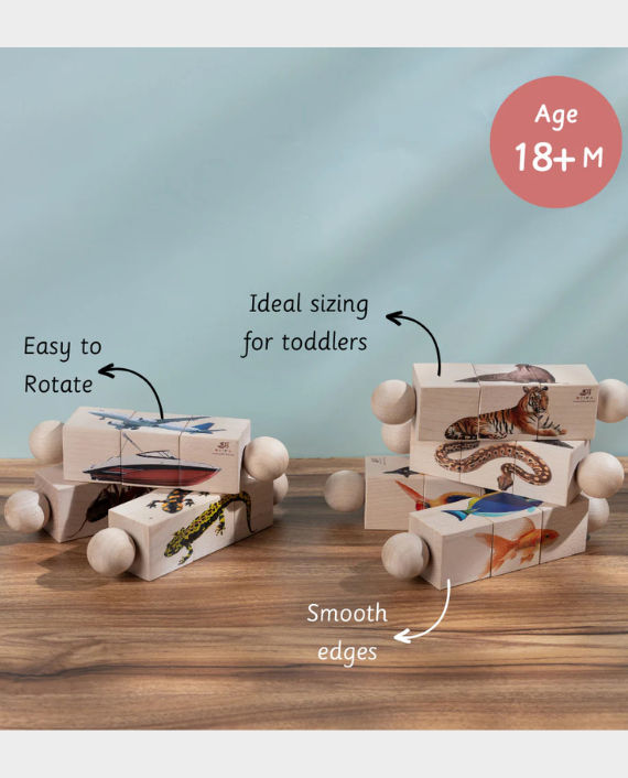 Buy Ariro Wooden Rotating Puzzle - Mammals in Qatar - AlaneesQatar.Qa