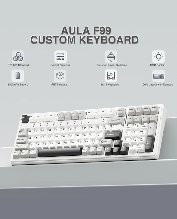 Buy Aula F99 RGB 98% Mechanical Gaming Keyboard - Contrast Slate in ...