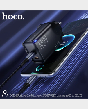 Buy Hoco DC126 65W GaN Dual USB-C Charger in Qatar - AlaneesQatar.Qa