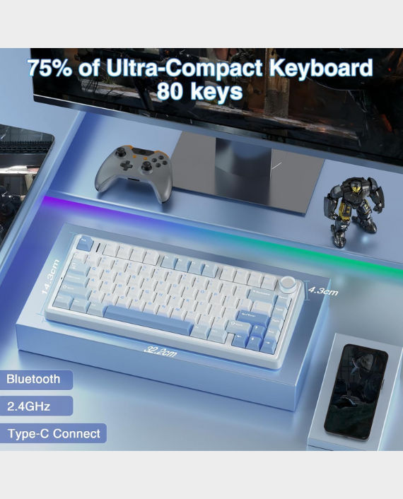 Buy Aula F75 80 Keys RGB 75% Mechanical Gaming Keyboard - Midnight Wave ...