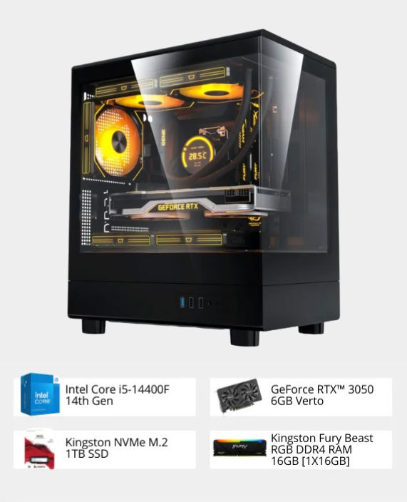 Buy Pre-build Gaming PC (i5-14400F | RTX 3050 | 16GB RGB RAM | 1TB NVMe SSD | 650W Bronze PSU ...
