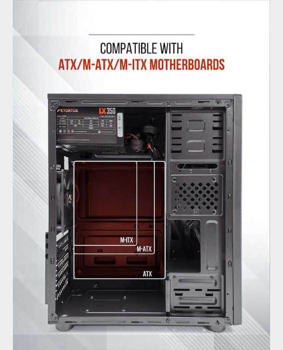 Buy Tortox Zion ATX PC Computer Case - Black in Qatar - AlaneesQatar.Qa