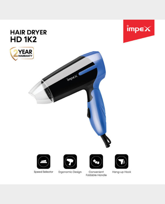 Buy Impex HD 1K2 Hair Dryer - Blue in Qatar - AlaneesQatar.Qa