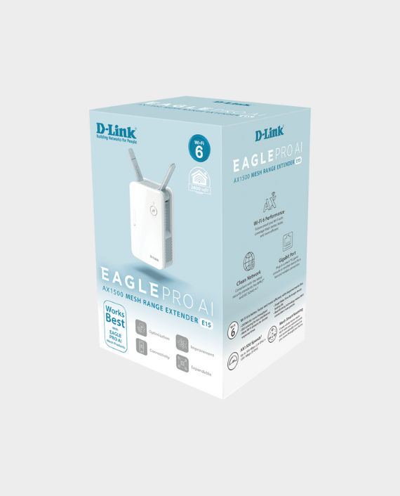 Buy D-LINK E15 AX1500 Wi-Fi 6 Ai Range Extender in Qatar - AlaneesQatar.Qa