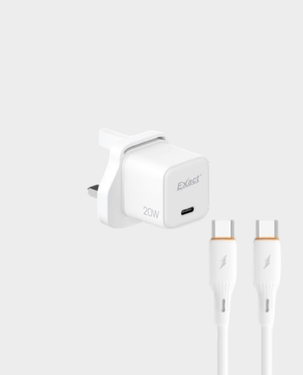 Buy Exact PD 20W GaN Adapter EX1211 - White in Qatar - AlaneesQatar.Qa