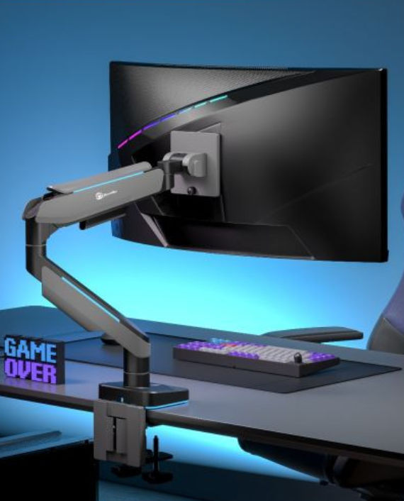 Buy GamerTek Pivot Single RGB Monitor Arm (Up to 49") - Black in Qatar ...
