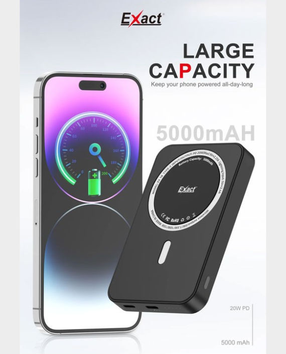 Buy Exact PD 20W MagSafe Power Bank 5000mAh in Qatar - AlaneesQatar.Qa