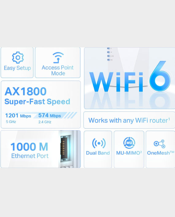Buy TP-Link RE600X AX1800 WiFi 6 Range Extender - White in Qatar ...