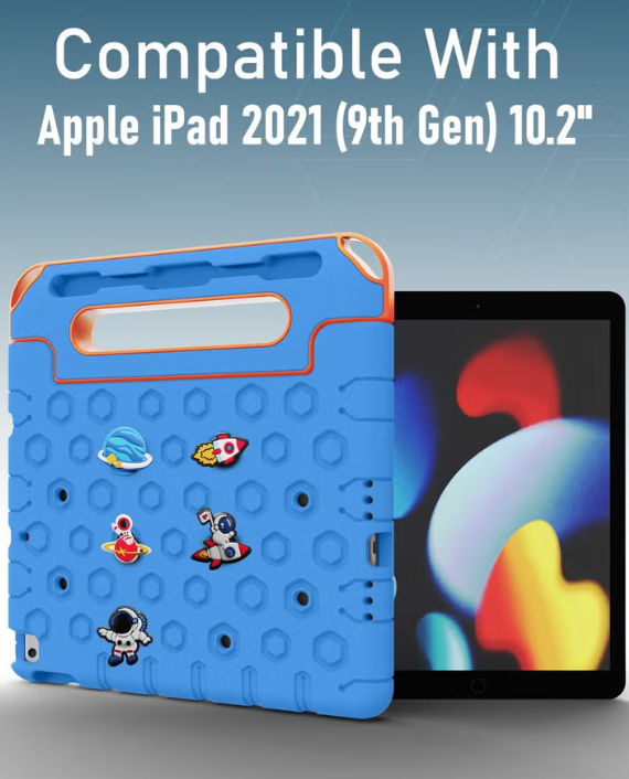 Buy Moxedo Rugged Tablet Case for Apple iPad (2021) - Cartoon Sky Blue ...