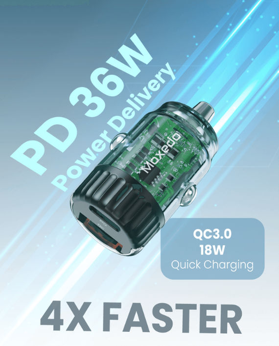 Buy Moxedo Mini Pro Car 36W PD Charger MX-CC030 in Qatar - AlaneesQatar.Qa