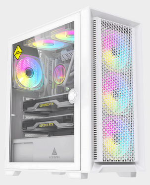 Buy Acegeek Tempest A370 Mid Tower Gaming PC Case (White) in Qatar ...