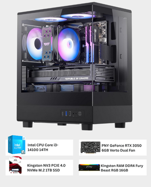 Buy Pre-build Gaming PC (Intel Core i3-14100 | PNY RTX 3050 6GB ...