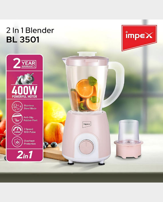 Buy Impex 2 in 1 Blender | 400W Power | With Grinder | Pink in Qatar ...