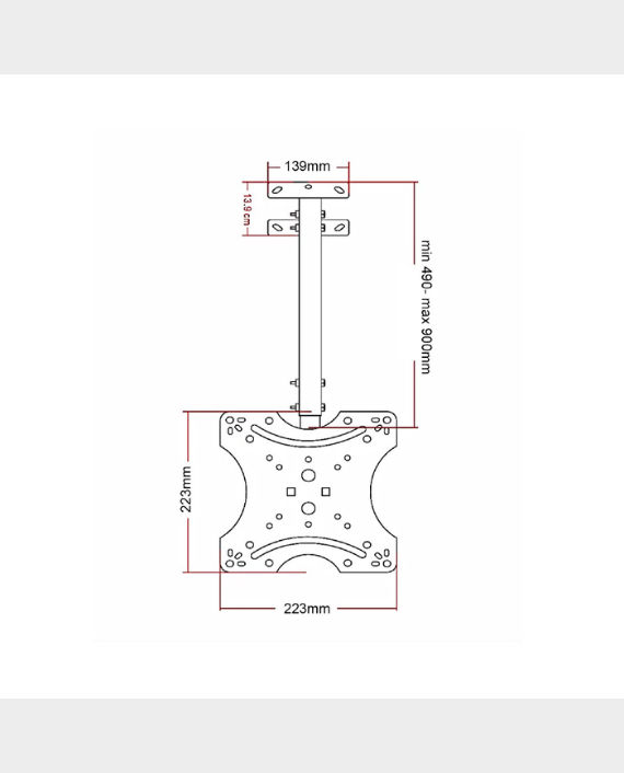 Buy Skill Tech 14-44 Inch TV Ceiling Mount SH-CB01 in Qatar ...