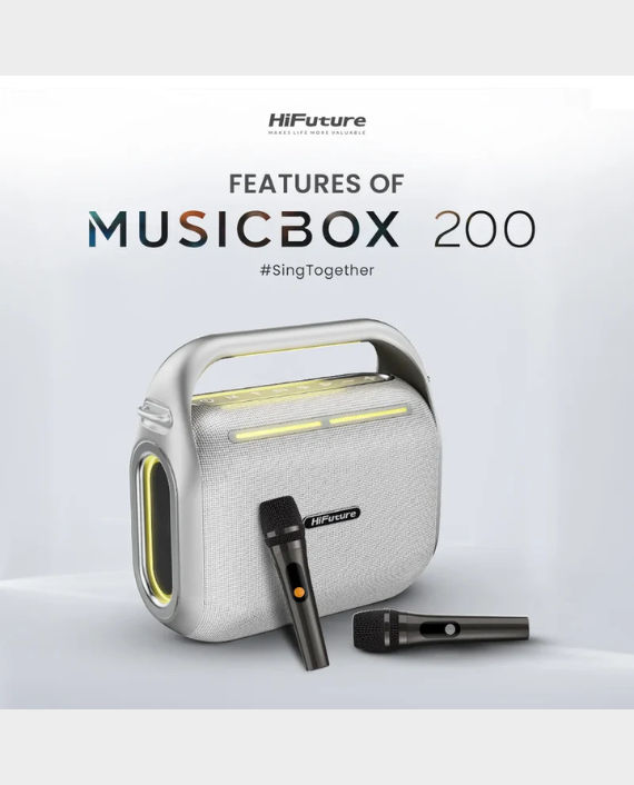 Buy HiFuture Music Box 200 Portable Wireless Speaker - Silver in Qatar ...