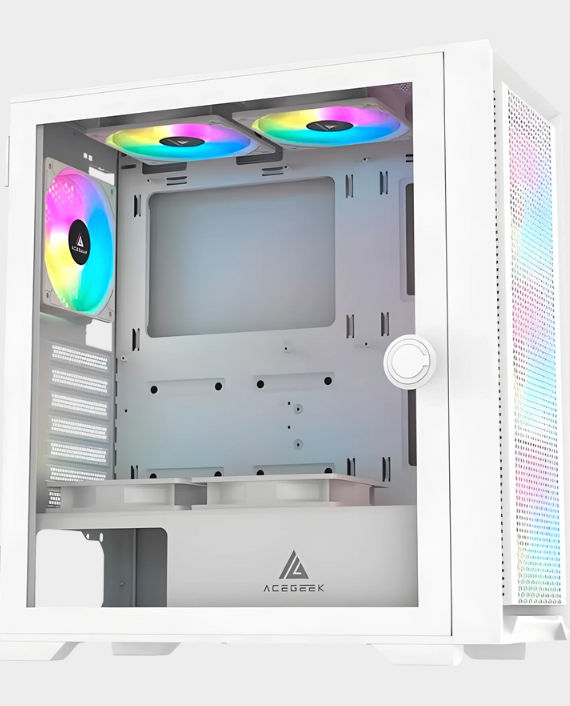 Buy Acegeek Tempest A370 Mid Tower Gaming PC Case (White) in Qatar ...