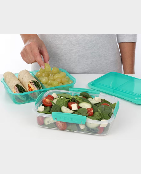 Buy Sistema 1.8L Lunch Stack Rectangle Box To Go SM21710 - Mint Teal in ...