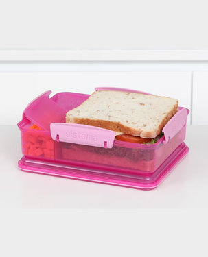 Buy Sistema Snack Attack DUO Box SM41482 - Pink in Qatar - AlaneesQatar.Qa