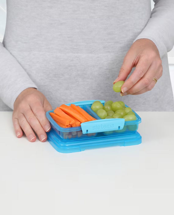 Buy Sistema Small Split Lunch Box SM41518 - Blue in Qatar - AlaneesQatar.Qa