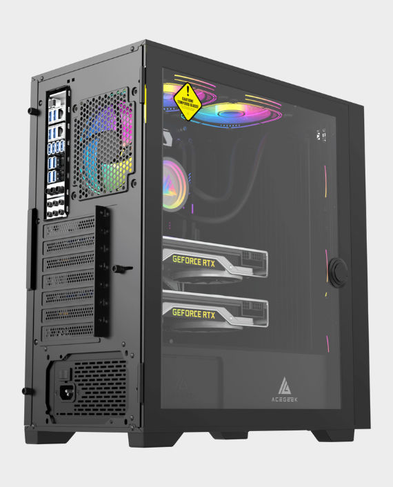 Buy Acegeek Tempest A370 Mid Tower Gaming PC Case (Black) in Qatar ...