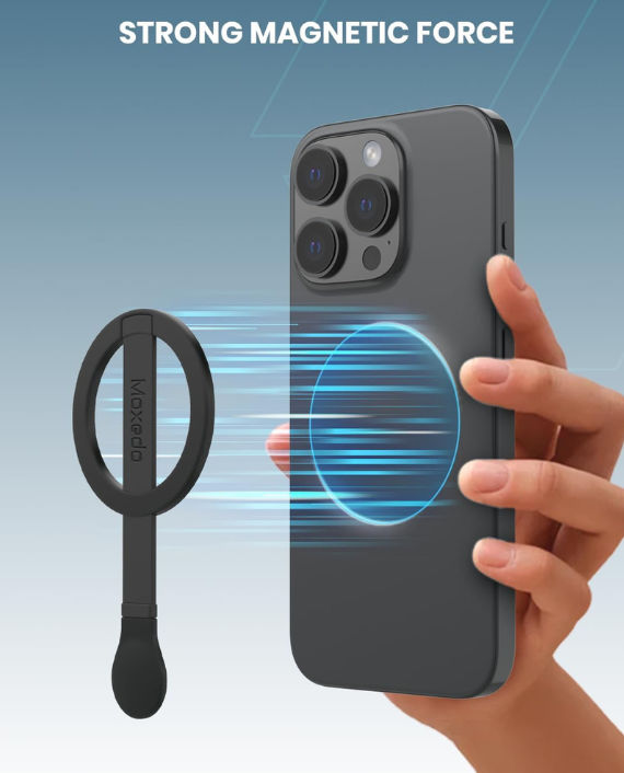 Buy Moxedo Snap-On Magnetic Phone Grip - Black in Qatar - AlaneesQatar.Qa