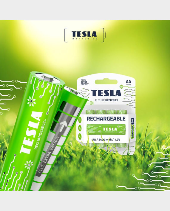 Buy Tesla Green+ AA Rechargeable Batteries | 1.2V Ni-MH | 800mAh | Pack ...