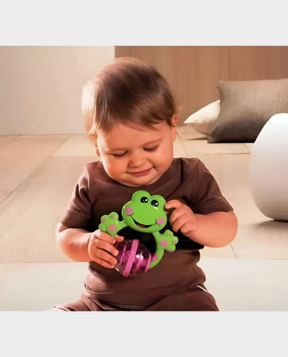 Buy Chicco Frog Fun Plastic Teething Rattle Toy for 3+ Months - Green ...