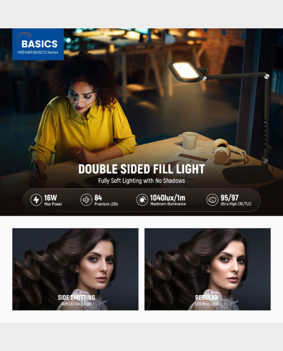 Buy NEEWER Basics FR16 Foldable LED Desk Lamp | 5 Color Modes | 10 ...