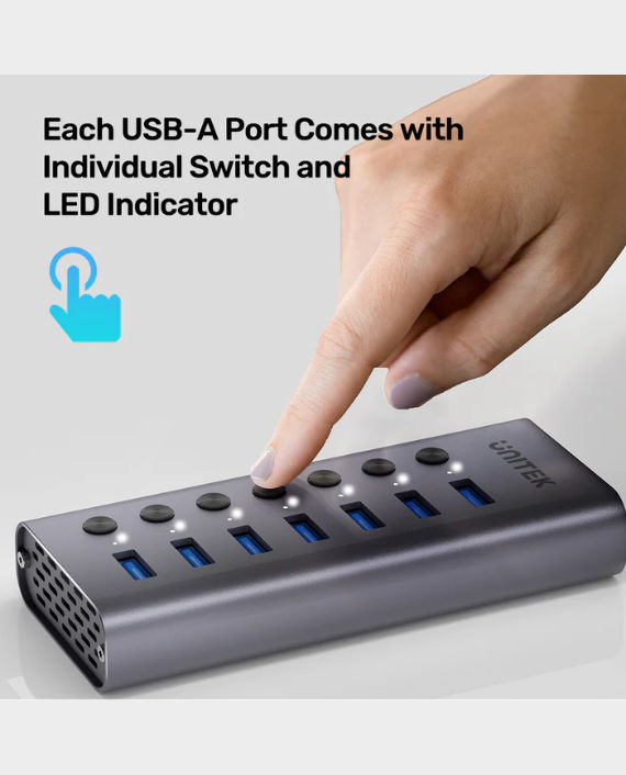 Buy UNITEK 7-in-1 Individual Switches Hub in Qatar - AlaneesQatar.Qa