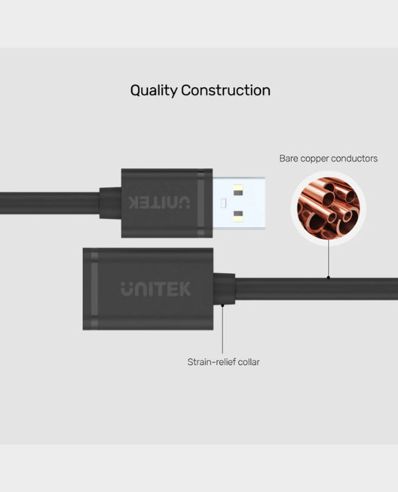 Buy UNITEK USB 2.0 Type-A Extension Cable 5m in Qatar - AlaneesQatar.Qa