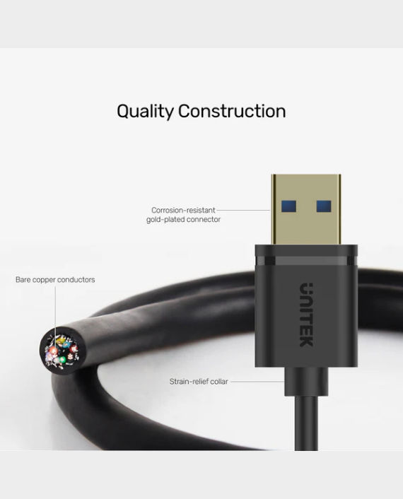 Buy UNITEK USB 3.0 Type-A Extension Cable 1m in Qatar - AlaneesQatar.Qa