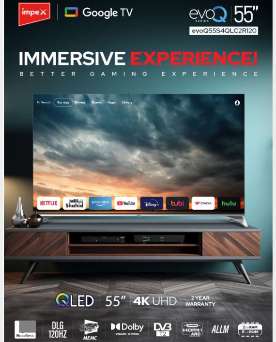 Buy Impex 55-Inch QLED UHD Google Smart TV in Qatar - AlaneesQatar.Qa