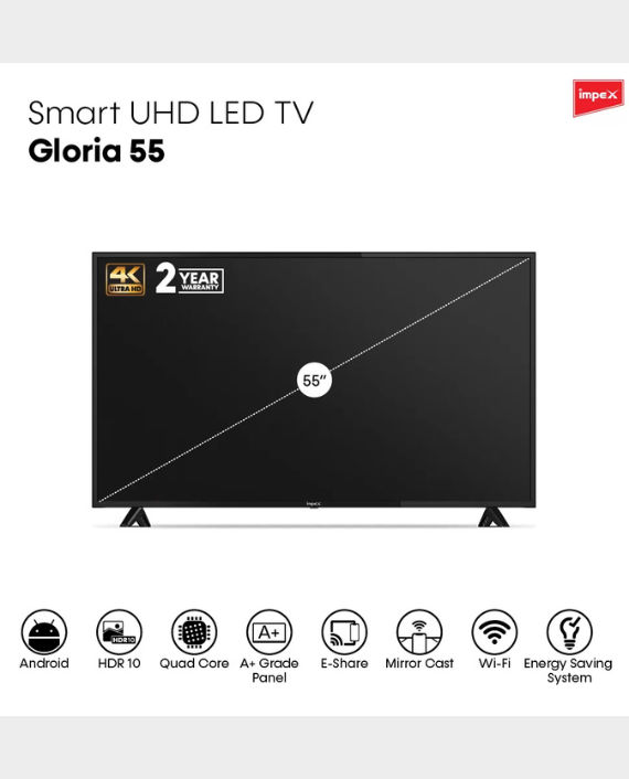 Buy Impex 55-Inch 4K UHD Smart TV in Qatar - AlaneesQatar.Qa