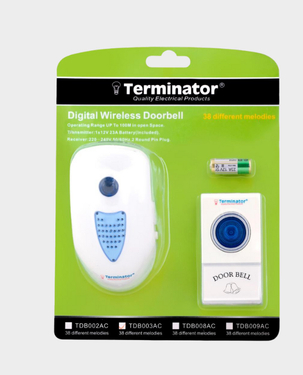 Buy Terminator Wireless Door Bell 38 Melodies 100m White in Qatar ...