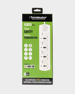 Buy Terminator 4-Way Universal Power Extension Socket With 3M Cable in ...