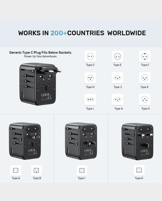 Buy UNITEK GaN 65W Universal Travel Adapter | EU/UK/US/AU in Qatar ...