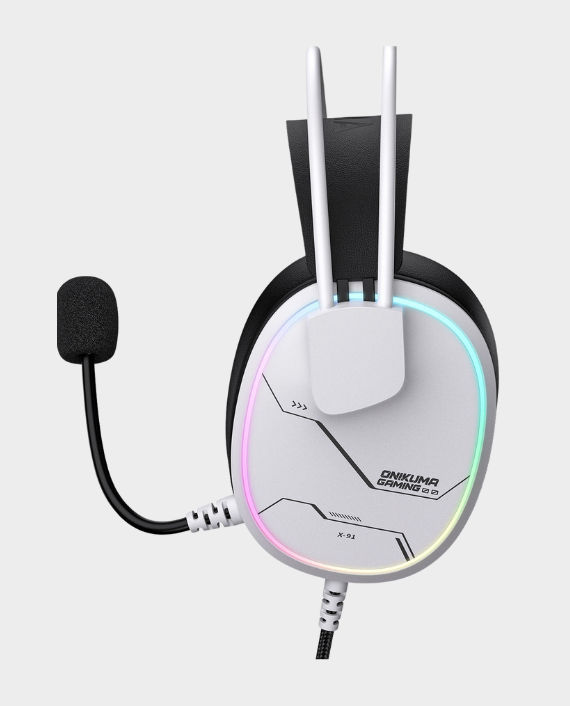 Buy Onikuma X91 Over Ear Gaming Headset Rgb Lighting White In Qatar