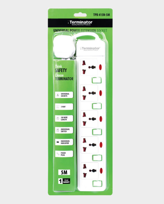 Buy 5 Way Universal Power Extension Socket With 5M Cable in Qatar ...