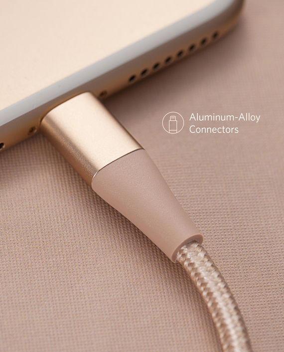 Buy Anker Powerline+ II Lightning 6ft Cable Gold in Qatar - AlaneesQatar.Qa