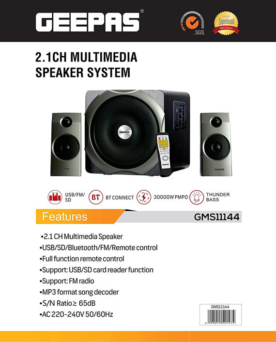 Buy Geepas GMS11144 2.1 Channel Multimedia Speaker in Qatar ...