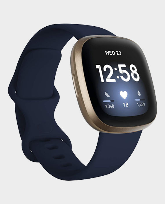 Buy Fitbit Versa 3 GPS Midnight Blue/Gold in Qatar - AlaneesQatar.Qa