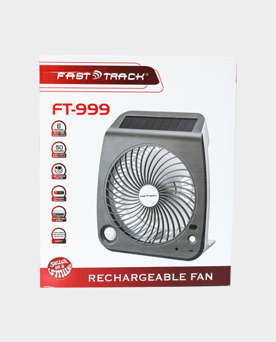 Buy Fast Track FT-999 Rechargeable Fan Grey in Qatar - AlaneesQatar.Qa